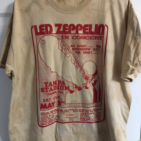 Liquid Blue | Shirts | Vintage 22 Led Zeppelin Tampa Fl Concert T Shirt ...